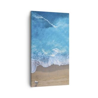 Arttor Bilder auf Leinwand Strand Rand Meer Leinwandbild mit Rahmen 45x80cm Wandbilder Dekoration Wohnzimmer Schlafzimmer K&uuml;che Deko Klein Wanddeko Bild Wand