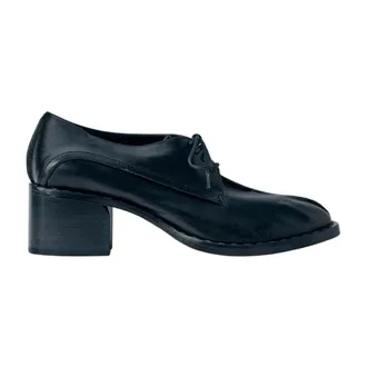 CAPASA MILANO Derbies en cuir &agrave; talon bloc - Femme - Chaussures - Noir - Taille: 39 EU