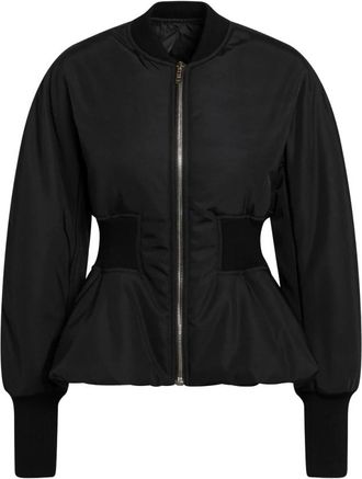 Alaia Femme, Vestes, Noir, Taille: 38 FR Nylon Peplum Bomber