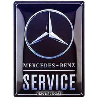 Nostalgic Art Plaque Vintage, Mercedes Benz Service - Id&eacute;e de Cadeau pour Fans de Voitures, en m&eacute;tal, Design r&eacute;tro pour la d&eacute;coration, 30 x 40 cm