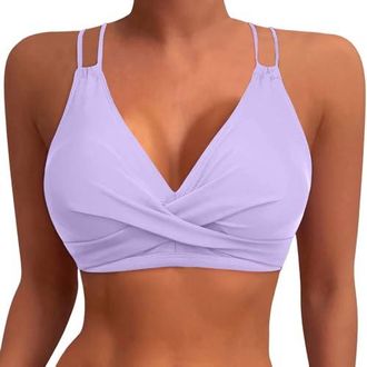 Generic Maillot de Bain Femme Bikini Sexy Ensemble Bikini Deux Pi&egrave;ces avec Cordon Ajustable, Bas Taille Haute pour la Plage et la Piscine
