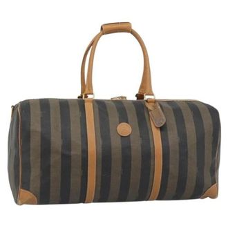 Fendi Sac Boston Pre-owned (Toile Pequin) - Femme - Pre-owned - Brun - Taille: ONE Size