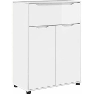 vidaXL Badezimmerschrank mit Regal Hochglanz Wei&szlig; 72,5 x 36,5 x 100 cm vidaXL