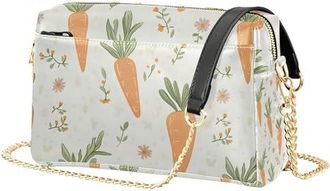 Mnsruu Sacs à bandoulière en cuir pour femme, motif carottes et feuilles