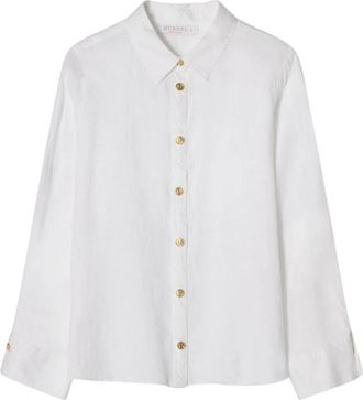 Busnel Femme, Blouses et Chemises, Blanc, Taille: 42 FR Chemise en lin Nenne