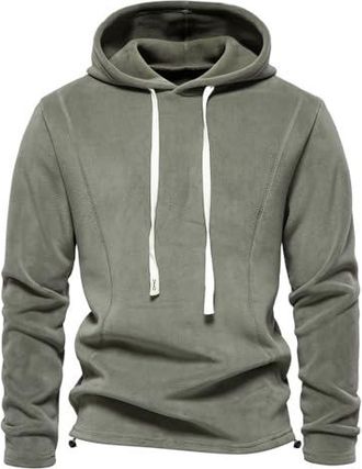 Generic Sweat à capuche ample en polaire pour homme - Couleur unie, Couleur 1, 3XL