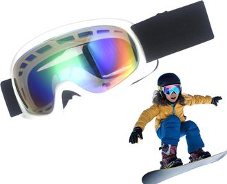 Generico Skibrille, UV-Schutz, High-Definition, Skibrille, Schneebrille f&uuml;r Jungen, M&auml;dchen, Kinder, Anti-Beschlag, weiche Skibrille f&uuml;r Kinder von 3-10 Jahren