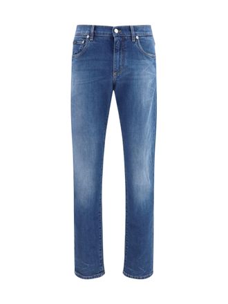 Dolce & Gabbana Mens Jeans Slim Stretch Black Denim Blue Cotton