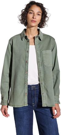 Street One Damen A212602 Jeans Overshirt, Soft Olive Washed, 34