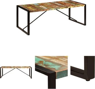 Nova The Living Store Esstisch 220x100x75 cm Altholz Massiv - Esstisch - Holzmöbel - Antiquitätenstil - Vintage Stil - Recyclingmöbel