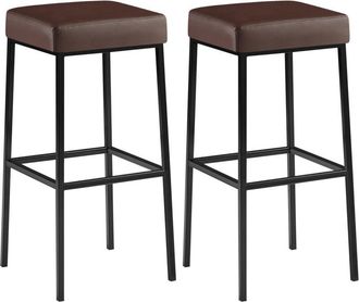 Clp 2er Set Barhocker Montreal Kunstlederbezug braun schwarz