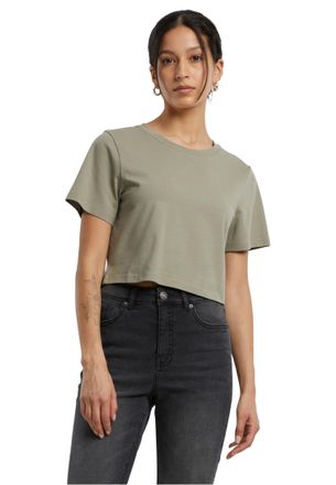 Build Your Brand Damen T-Shirt Ladies Cropped Tee, kurzgeschnittenes T-Shirt für Frauen, Regular Fit, Größen XS - 5XL