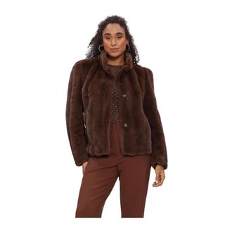 Arma Soline Faux Mink Stripe - - Jackets - Damen - Braun - L
