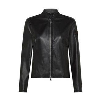 Peuterey Femme, Vestes, Noir, Taille: 40 FR Biker court en nappa teint