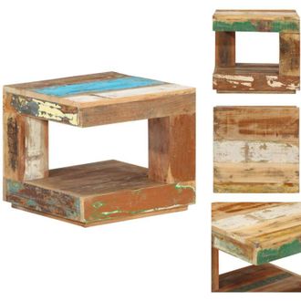 vidaXL Couchtisch 45x45x40 cm Altholz Massiv - Holz Couchtisch - Landhausstil Couchtisch - Vintage Couchtisch - Massives Altholz - Recycling M&ouml;bel