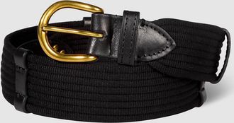 Jerome Dreyfuss Ceinture Sangle Large Cuir Noir Brass