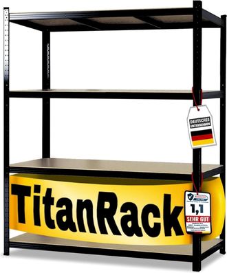 Floordirekt KARAT Schwerlastregal - Weitspannregal Metall, Werkstatt Regal, Regal Werkstatt, Steckregal Lagerregal (TitanRack Big) (Schwarz, 177 x 160 x 60 cm)