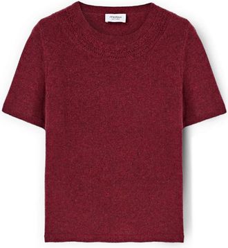 Motivi Femme, Tops, Rouge, Taille: 38 FR Pull en cachemire &agrave; manches courtes
