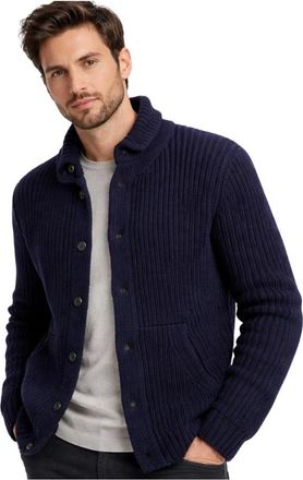 Herno Homme, Pulls, Bleu, Taille: XL Veste Tricot&eacute;e &agrave; Col Montant