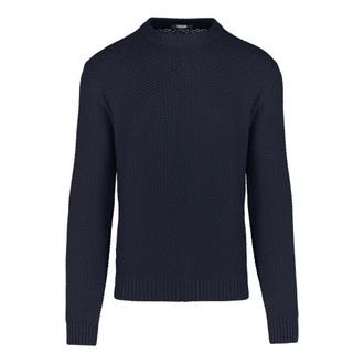 Bomboogie Homme, Pulls, Bleu, Taille: XL Pull Ras du Cou en M&eacute;lange de Coton Maille Panier
