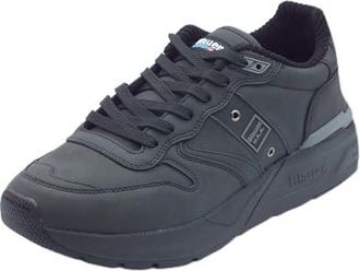 Blauer USA F5RAY04 Black Sneakers de sport pour homme en cuir et tissu, Noir, 46 EU