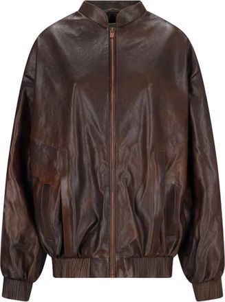 Magda Butrym Femme, Vestes, Brun, Taille: 40 FR Veste en Cuir Classique