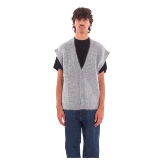 Cycle Brushed English Ribs Vest - - Knitwear - Herren - Grau - L