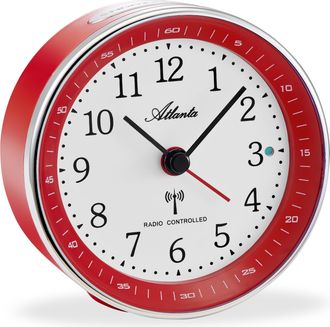 Atlanta Mocassin Funkwecker ohne Ticken mit Licht Snooze Crescendo Alarmanzeige Analog - 1868/1 (Rot)