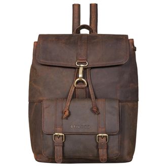 STILORD Kacey Daypack Damen Leder Vintage Lederrucksack f&uuml;r 13.3 Zoll Laptops DIN A4 Kleiner Unirucksack Cityrucksack Elegant Damenrucksack Echtleder, Farbe:c