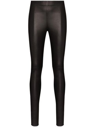 Joseph Lederleggings mit hohem Bund - Schwarz