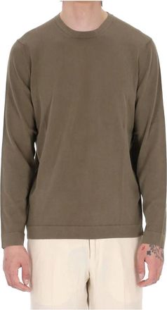 Drumohr Homme, Sweatshirts et sweats &agrave; capuche, Vert, Taille: M Maglia girocollo in fine cotone frosted