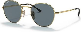 Ray-Ban David Sonnenbrillen Arista Gold Fassung Blau Glas Polarisiert 51-20
