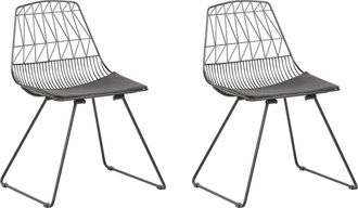 Beliani Industrielles Esszimmerstuhl Set 2 St&uuml;cke Metall schwarz Harlan