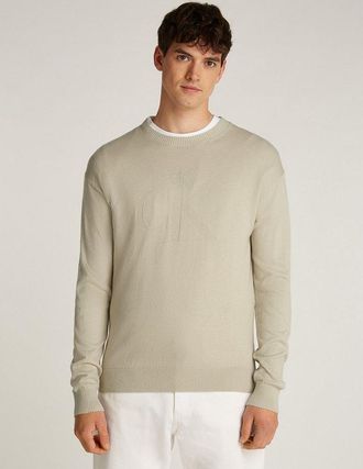 Calvin Klein Jeans Rundhalspullover CK INTARSIA MIX STITCH SWEATER mit Logostickerei