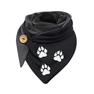 Generic Foulards Femme ÉCharpe Chaude à Imprimé Bouton Turban Tendance ChâLe Basiques Classique