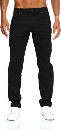 Jeel Herren-Jeans - Regular-Fit Straight-Cut - Stretch - Jeans-Hose Basic Washed 07-Schwarz 40W / 32L