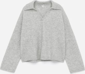 Arket Pullover Aus Alpakawolle Und Wolle -Grau