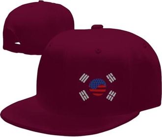 Generic Drapeau Cor&eacute;en-Am&eacute;ricain Femme Homme Strapback Cap Snapback Snapback Chapeau R&eacute;glable Casquette Hip Hop pour P&ecirc;che Adulte Golf