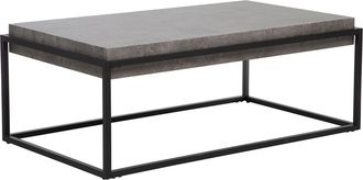 Beliani Couchtisch Betonoptik grau rechteckig Metallgestell schwarz 115 x 64 cm Altos