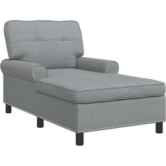 vidaXL Lounge-Liege mit Kissen Hellgrau 91 x 157 x 91 cm Stoff vidaXL