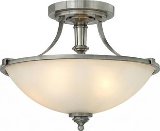 Licht-Erlebnisse Runde Deckenleuchte Glas Schirm in Wei&szlig; Nickel &Oslash;31cm blendarm 3x E27 LESLANE Deckenlampe Esszimmer Flur
