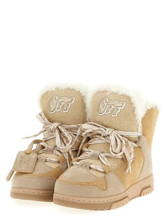 Off-white Womens Beige Calfskin Ankle Boots
