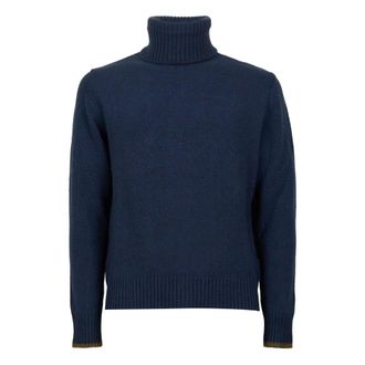 Gallo Gallo, Homme, Pulls, Bleu, Taille: S Pull Col Roul&eacute; Uni en Laine