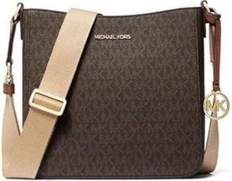 Michael Kors Petit sac &agrave; bandouli&egrave;re en cuir, marron, Small