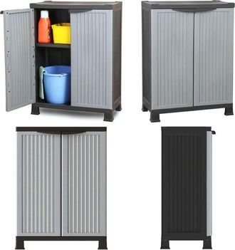 vidaXL Kunststoffschrank 68x39x92 cm - Aufbewahrungsbox - Garderobe - Werkzeugschrank - Plastikm&ouml;bel - Grau - Home & Living
