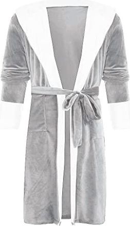 Generic Peignoir en tissu éponge pour femme - Sans capuche - En coton - Long peignoir de sauna - Vêtement de détente douillet - En polaire douce - Vêtement de