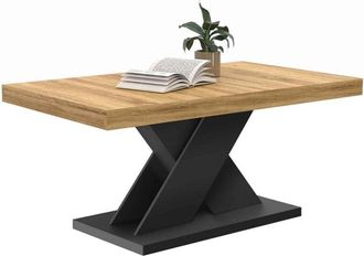 IDMarket Idmarket - Table basse alicia plateau bois et pied x noir