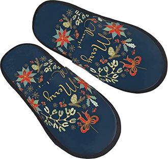 Generic Chaussons Femme Homme Guirlande De No&euml;l Maison Pantoufles Peluche Pantoufles En Peluche Confort Chaud Chaussons Pour H&ocirc;tel Ext&eacute;rieur Int&eacute;rieur L