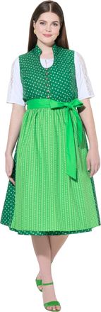 Ulla Popken gs1 data protected company 4069787000005 Damen Dirndl Viola Knöpfe Dress, Grasgrün, 62 EU