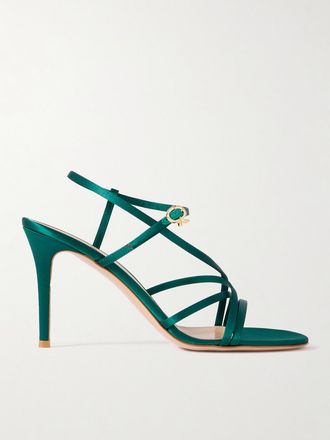 Gianvito Rossi Sandales En Satin 85 - Vert